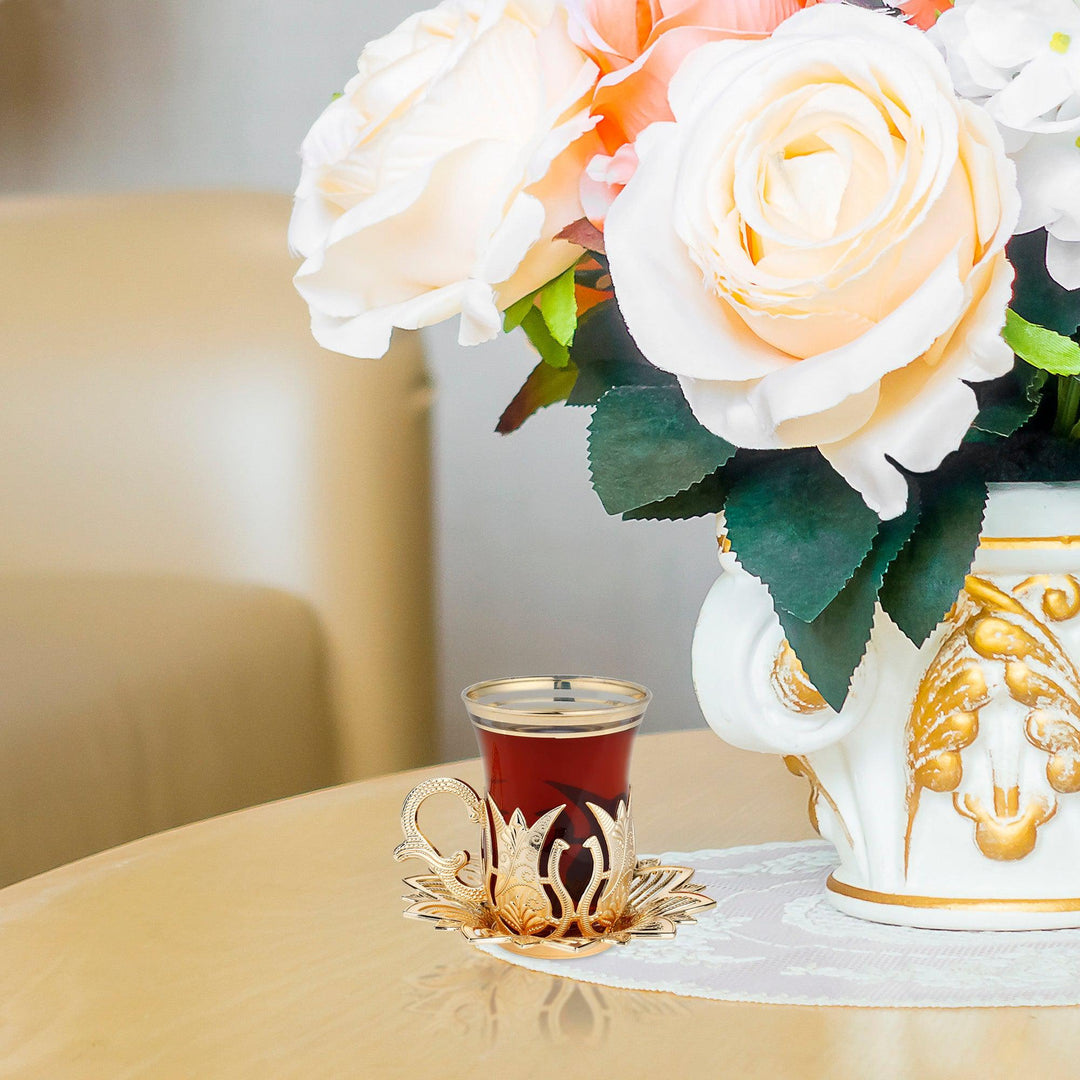 Ahsen Six Person Turkish Tea Set – Elite Turkish Bazaar