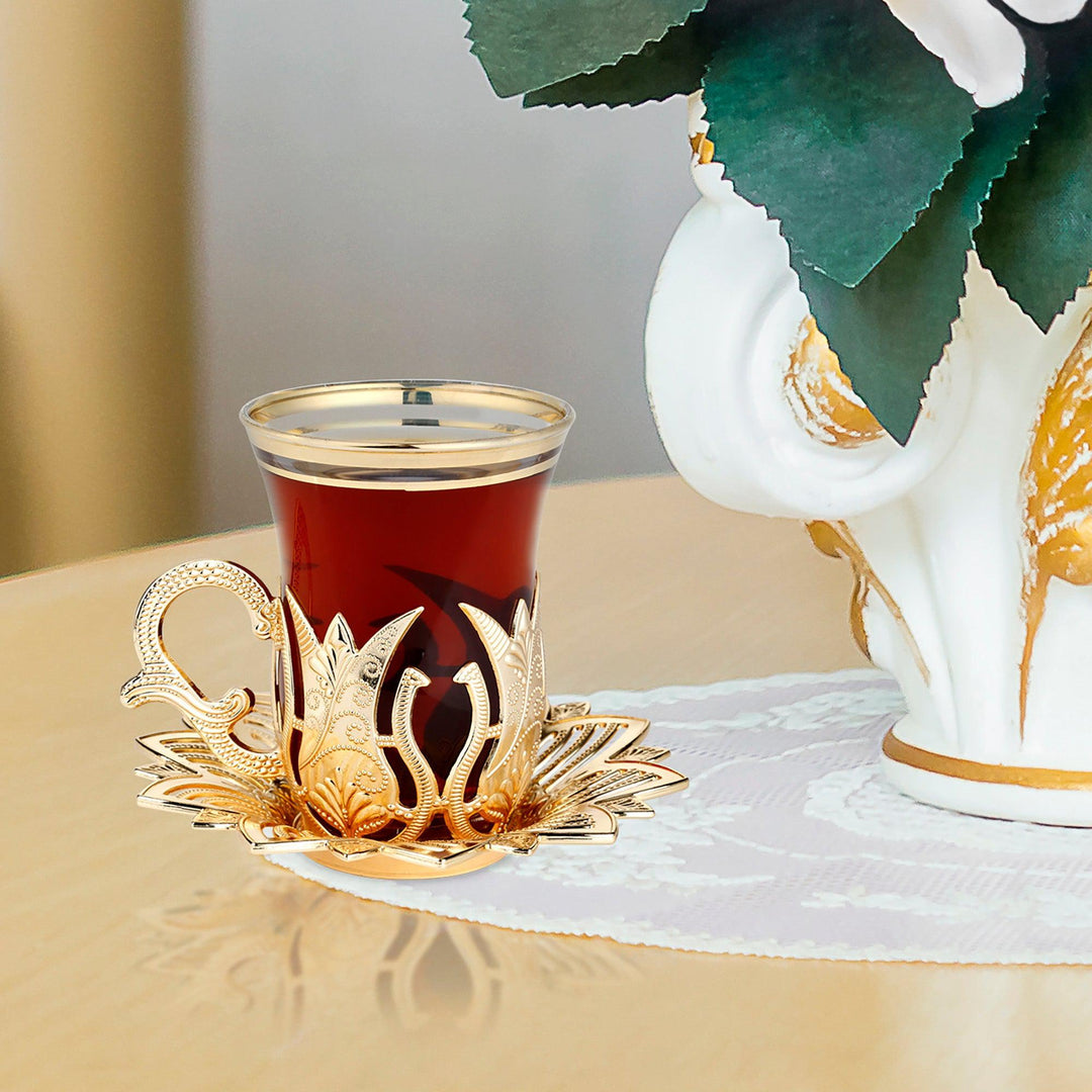 Ahsen Six Person Turkish Tea Set – Elite Turkish Bazaar