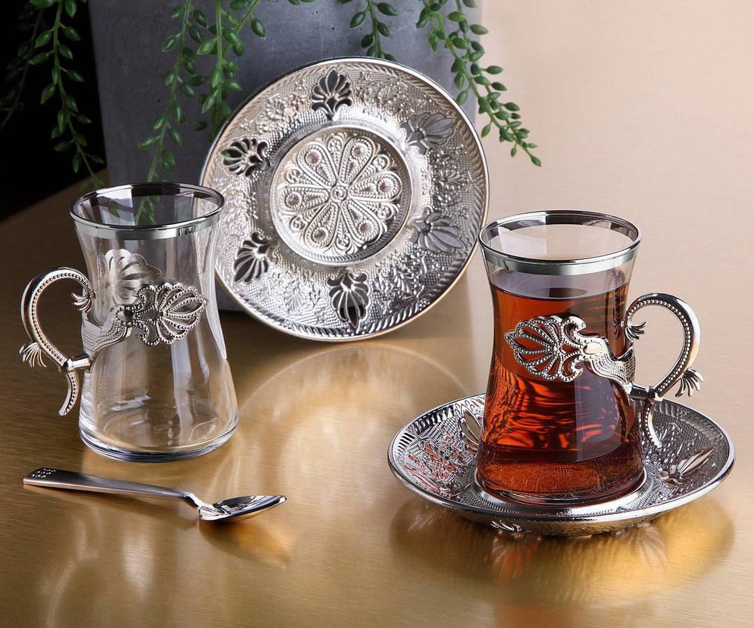 Turkish Tea Cups | Sefa 6 pcs Tea Set – Elite Turkish Bazaar