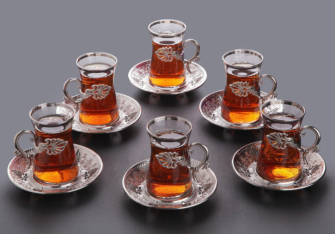 Turkish Tea Cups | Sefa 6 pcs Tea Set – Elite Turkish Bazaar